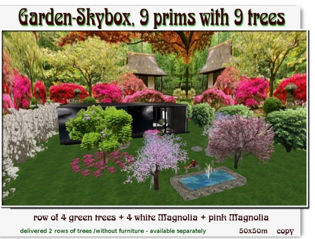 Second Life Marketplace - GARDEN SKYBOX 9prims=9trees+sit-C